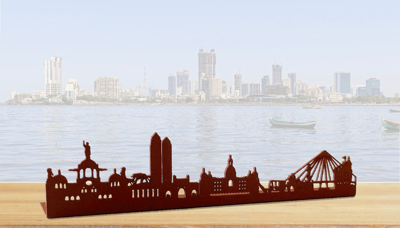 MUMBAI CITY SKYLINE SOUVENIR METAL RUSTY – SKYLINES OF THE WORLD